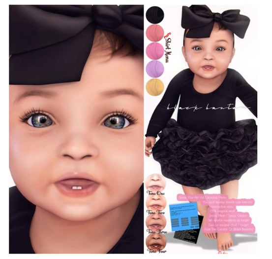 Second Life Marketplace - *[Black Bantam] My Baby Girl Rose Top 03